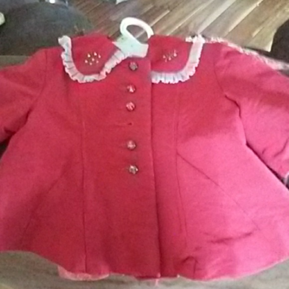Vintage | Jackets & Coats | Vintage4s50s Girls Red Pea Coat 92 M | Poshmark